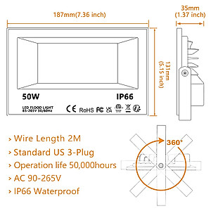 MELPO LED Flood Light Outdoor, 500W Equivalent 5000LM Smart RGB Landscape Lighting with APP Control, DIY Scenes - Timing - Warm White 2700K - Color Changing Uplight, IP66 Waterproof US Plug (4 Pack)