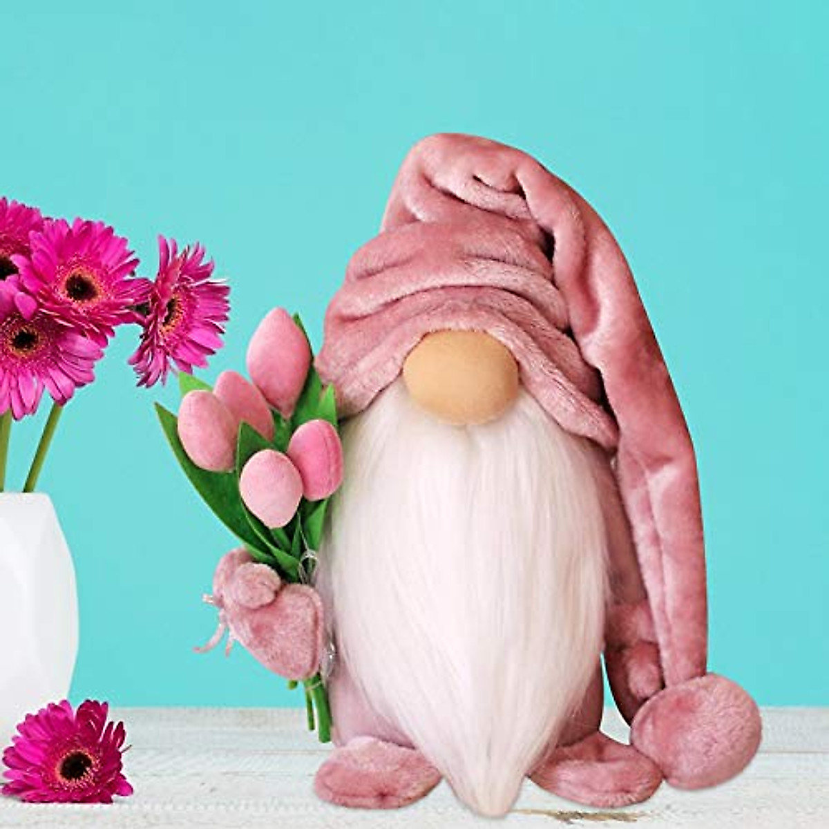 Mother's Day Gnome Faceless Doll Gifts Bedroom Living Room Desktop Decoration Kitchen Decor. Swedish Gnome Plush Decorations Elf Standing Post Home Decor for Mom (Pink 1PC)
