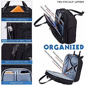 KROSER Carry On Underseat Multi-functional, 16-inch Underseater Lightweight Overnight Suitcase for Men Women, Black