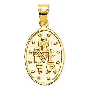 BillyTheTree Jewelry 14K Yellow Gold Miraculous Medal Pendant