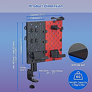 PUTORSEN Headphone and Controller Stand for Desk, 4 in 1 Rotatable Game Controller Holder & Headset Stand with Cable Hooks, Clamped above/under Desk for Xbox PS5 PS4 Nintendo Switch Controller