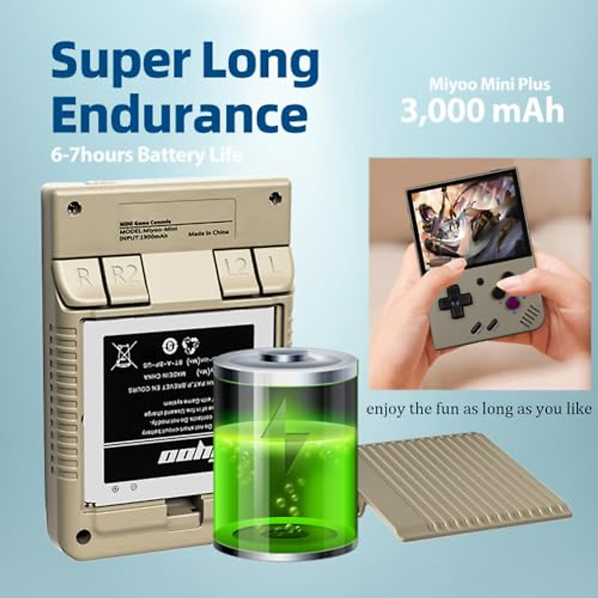 Miyoo Mini Plus Retro Handheld, Funny Game Console with 3.5 Inch IPS Display and Preload Games, Portable Game Player Support Onion OS, Built-in Multi-emulations (Grey)