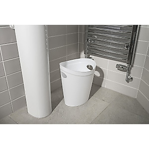 Addis 514806 Plastic Waste Paper Bathroom Bedroom Office Bin, 12 Litre, White