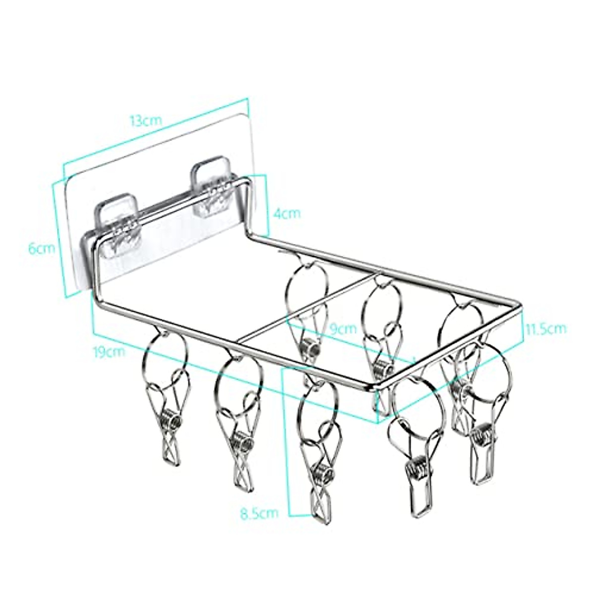 4 pcs Multi Purpose Hanger Wall Mount Clothing Rack Wall Mounted Drying Rack Wind- Proof Hook Clothes Laundry Hanger Drying Rack Stainless Steel Sock Rack Sock Drying Rack Clip