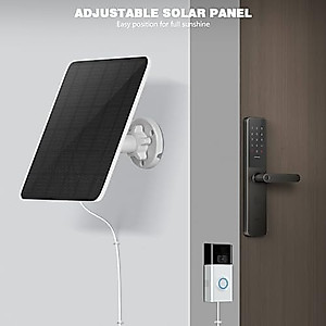 Solar Panel for Ring Doorbell, 6W Solar Panel Compatible with Ring Video Doorbell 2, Video Doorbell 3, Video Doorbell 3+, Video Doorbell 4 and Video Doorbell Plus