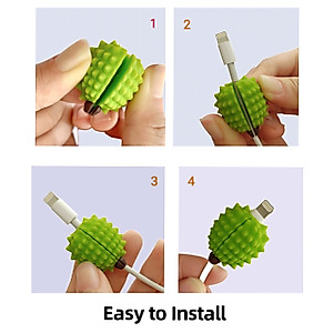 zuzengstory 24PCS Piece USB Charger Protector, Suitable for iPhone iPad Cable, Fruit bite Charging Protector and Cable Holder, Charging Cable Protector, Mobile Phone Accessory Cable Partner