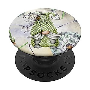 Cute Gnome Dandelion Flower Pattern For Gardener - Aesthetic PopSockets Swappable PopGrip