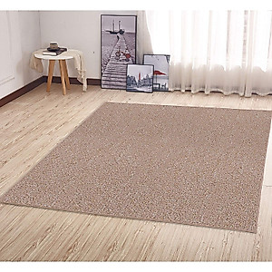 Ambiant Broadway Collection Solid Color Indoor Outdoor Area Rugs Grey - 5' Square, Stain & Fade Resistant, Easy Care, Pet & Kids Friendly, Made in USA, Perfect for Weddings & Everyday Use!