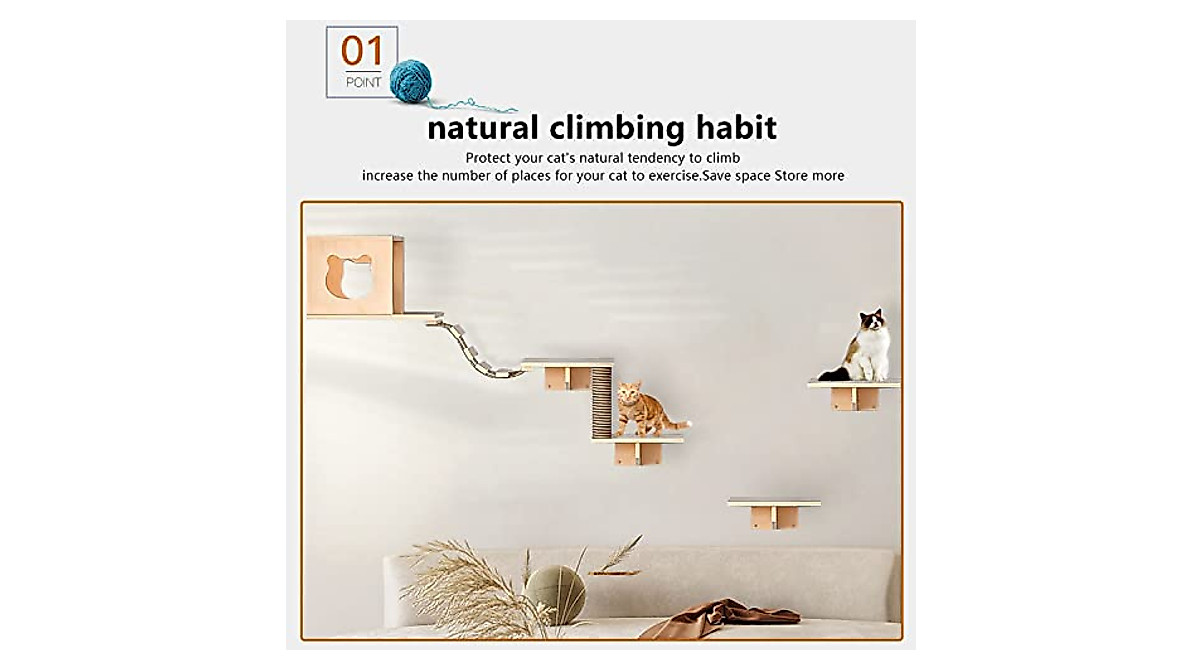 Luxury Cat Wall Shelves Set - Space-Saving & Stylish