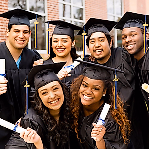 2025 Graduation Tassel 1PC,Graduation Cap Tassels Charm for 2025 Grads,2025 Tassel with 2025 Year Gold Date Charms for Graduate Parties Ceremonies Souvenir,Graduation Hat Decoration 9'' Blue Gold