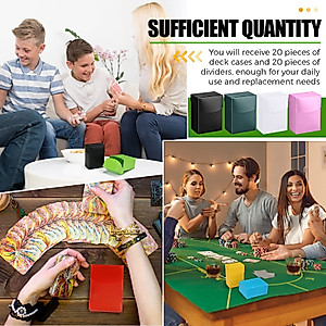 Zhehao 40 Pieces Deck Cards Boxes with Dividers Include 20 Trading Card Deck Cases with 20 Dividers Card Games Storage Organizer Cases for Trading Games Family Card Game Party Games Supplies