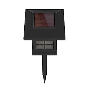 Flash Furniture DN-SL106-8-BK-GG 8 Pack Lantern Style LED Weather Resistant Outdoor Solar Powered Lights for Pathway, Garden, & Yard, Black