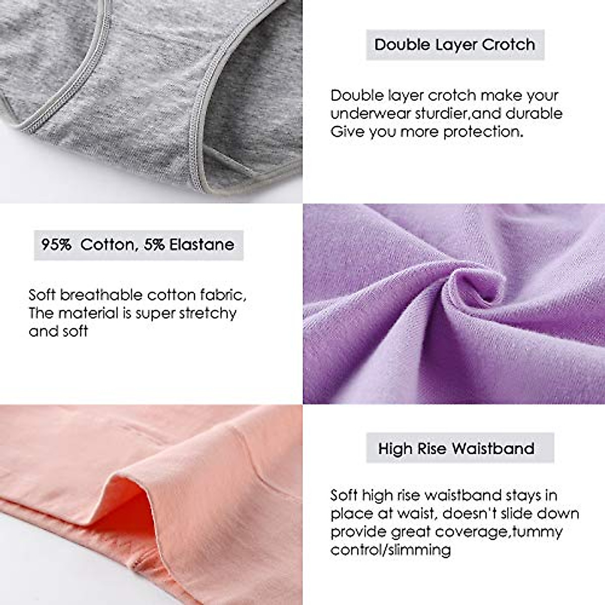 Annenmy Womens Underwear, Soft Breathable Brief Cotton Panties Underwear for Women (Small, Muti-A, 5-Pack)