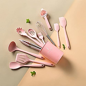 Kitchen Utensils Set-12 Pieces Silicone Cooking Utensils Set (Dishwasher Safe) 392°F Heat Resistant Spatula Set, Nonstick Cookware