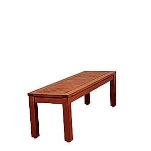 Outdoor Living and Style 52" Brown Richfield Eucalyptus Patio Backless Bench