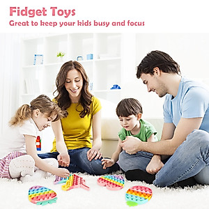 HiUnicorn Pop Poppers Easter Gifts - 4 Pack Unicorn Girls Push Bubble Pop Fidget Toy, Macaron Rainbow Pink Popping Stress Sensory Toys, Easter Basket Stuffers Birthday Party Favor Kids Board Game Toy