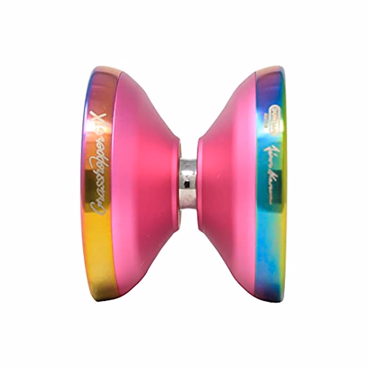Duncan Toys 9268SE-Y Grasshopper GTX Unresponsive Yo-Yo, Expert Level Yo-Yo, Stainless Steel, Hot Pink/Rainbow, 1 Yo-Yo