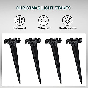 200-Pack Plastic Light Stakes, 4.5 Inch Christmas Yard Stakes for C7 C9 Christmas Lights Outdoor, Universal Light Stakes for Outdoor Holiday Lights Use on Garden Lawn Patio Path Walkway – Black