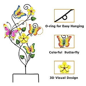 BAYN 30 Inch Butterfly Garden Stake Decor Art Butterfly Metal Wall Decor Trellis for Climbing Plants Outdoor Spring Decor Art Housewarming Gift