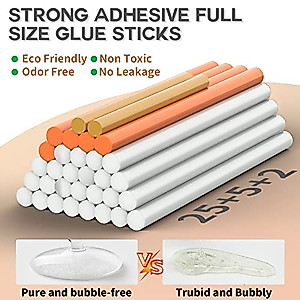 THINKWORK Hot Glue Gun, 20V Cordless Glue Gun with 30 PCS Full Size Sticks, Drip-Free Fast Heating Glue Gun Kit for DIY&Crafts, Repair and Construction, Rechargeable Battery and Charger Included