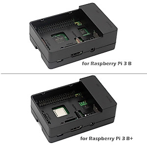 Raspberry Pi 3 B+ Case, iUniker Raspberry Pi Fan ABS Case with Cooling Fan, Raspberry Pi Heatsink, Simple Removable Top Cover for Pi 3 B+, Pi 3 Model B, Pi 2 Model B (Black for 3B+/3B)
