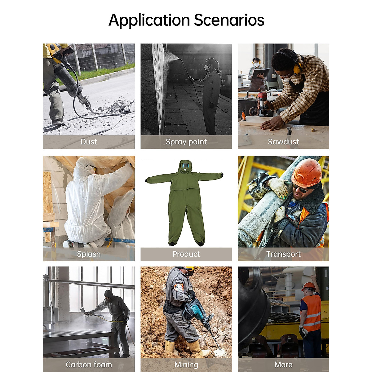 Sand Blasting Hood Suit Sand Blasting Suit Protective Hood Splash Work Protection for Cast Iron Shipbuilding