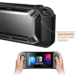 Mumba Case for Nintendo Switch, [Heavy Duty] Slim Rubberized [Snap on] Hard Case Cover for Nintendo Switch 2017 release (Black)