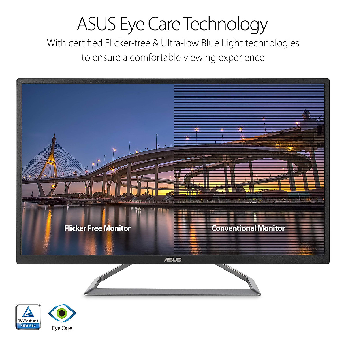 Asus VA32UQ 31.5” HDR Monitor 4K (3840 X 2160) FreeSync Eye Care DisplayPort HDMI HDR10,Black (Renewed)