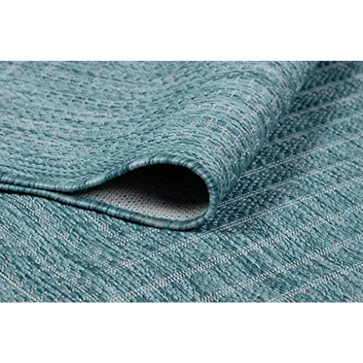 Adiva Rugs Outdoor Indoor Area Rug, Weather Resistant, Easy to Clean, Stain Resistant Floor Mat for Dining Room, Backyard, Deck, Patio (Aqua Weiss, 2' x 3')