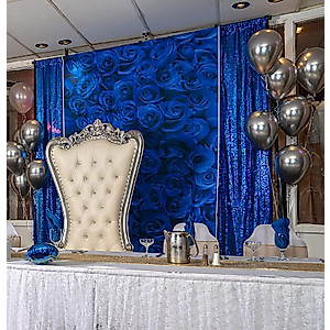 Avezano Blue Rose Flower Backdrop Royal Blue Rose Floral Birthday Bridal Shower Miss to Mrs Wedding Party Background Decorations Portraits Photo Studio Props (7x5)