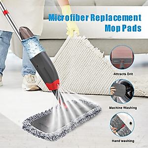 Spray Mop for Floor Cleaning - Microfiber Floor Mop with 3 Washable Pads,550ML Refillable Bottle, Reusable Flat Mop with Sprayer for Hardwood Laminate Wood Ceramic Floor Cleaning,Dry Wet Use