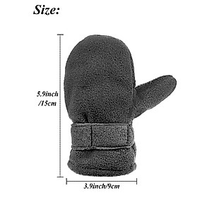 3 Pairs Baby Toddler Winter Mittens Warm Fleece Kids Mittens Baby Snow Skiing Gloves for Boys and Girls Aged 2-4 Years (Black, Gray, Navy Blue)