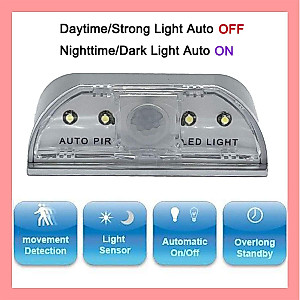 DEEIRAO Home Keyhole Infrared PIR Wireless Auto Sensor Motion Detector LED Light lamp for Kitchen Hallway Stairway Silver