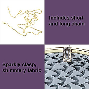 SandT Collection Elegant Evening Ruched Handbag with Gold Chain-Silver