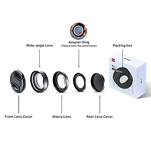 Wide Angle Lens for Sony ZV1, ULANZI WL-1 ZV1 18mm Wide Angle/ 10X Macro 2-in-1 Additional Lens for Sony ZV1 Camera