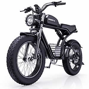 Urbrica Electric Bike for Adults, 1500W 30MPH,48V 20/23AH,Max 75Miles Electric Motorcycle 20" Fat Tire Dirt Bike, Shamano 7-Speed E-Bike Dual Shock Absorber UL2849 Certified