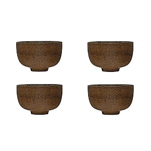 Creative Co-Op Modern Stoneware, Set of 4, Brown Reactive Glaze Bowl