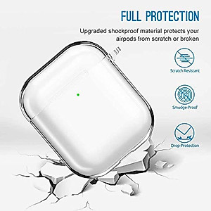 Valkit Compatible AirPod Case Cover, Clear Airpods Case with Keychain Soft TPU Protective Cover Shockproof Case for Girls Women Men Compatible with Apple AirPods Charging Case 2 & 1 - Transparent