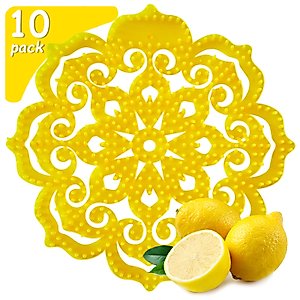 Zydiwo 10 Pack Urinal Screens Deodorizer Premium Urinal Cake Anti-Splash and Anti-Clogging Lasting Odor Freshener Ideal for Schools Bathrooms Restrooms Office Restaurants (Lemon-Yellow)