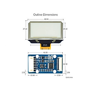 1.51inch Transparent OLED Display Module 128×64 Resolution Light Blue Color Display OLED for Raspberry Pi/Arduino/STM32,Full Viewing Angle,Embedded Independent Driver Chip,SPI/I2C Interfaces