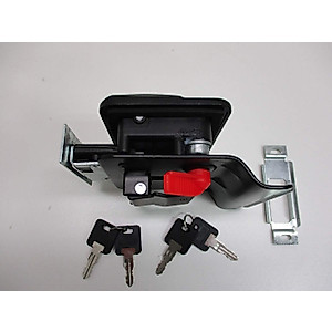 RV Camper Trailer Black Entry Door Handle Latch Keyed Lock w/Deadbolt / 4 Keys