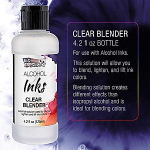 U.S. Art Supply Alcohol Ink Color Blender Solution, Large 4.2 Ounce Bottle - Alcohol-Based Dye Paint Blending Mixing Solution to Lighten, Blend, Dilute, Re-Wet, Remove, Lift Ink - Epoxy Resin Art