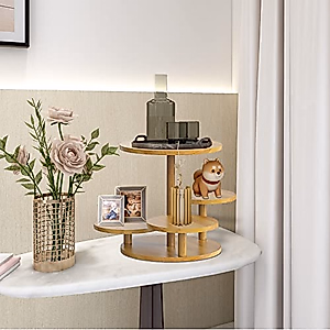 UJoyant 4 Tier Round Cupcake Stand for Dessert Table with Screwdriver, Solid Wood Cake Stand for 50 Cupcakes, Stable and Reusable Cake Stand for Birthday Luau Graduation Wedding Party