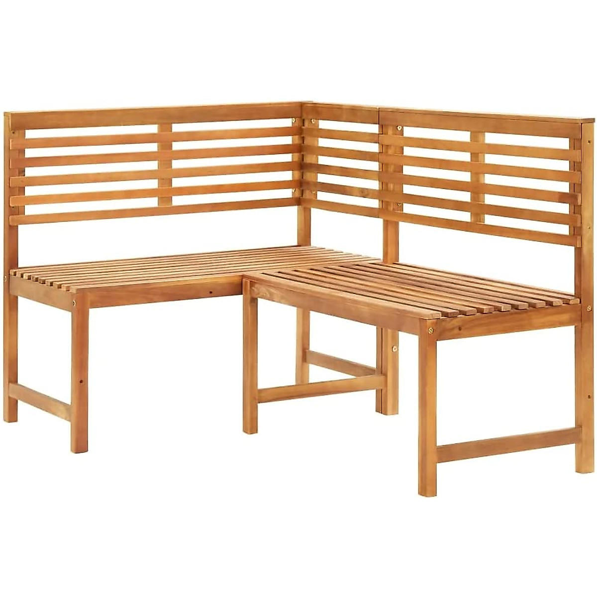 vidaXL Solid Acacia Wood Patio Corner Bench Garden Outdoor Terrace Yard Balcony Furniture Wooden Modern Lounge Bench Seating Seat 55.1"