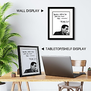 Michael Scott The Office Motivational Quote Frame Wall Art Decor 8x10 The Office Gift - You Miss 100% Of The Shots You Dont Take - The Office Merchandise - The office Wall Decor for Home and Office