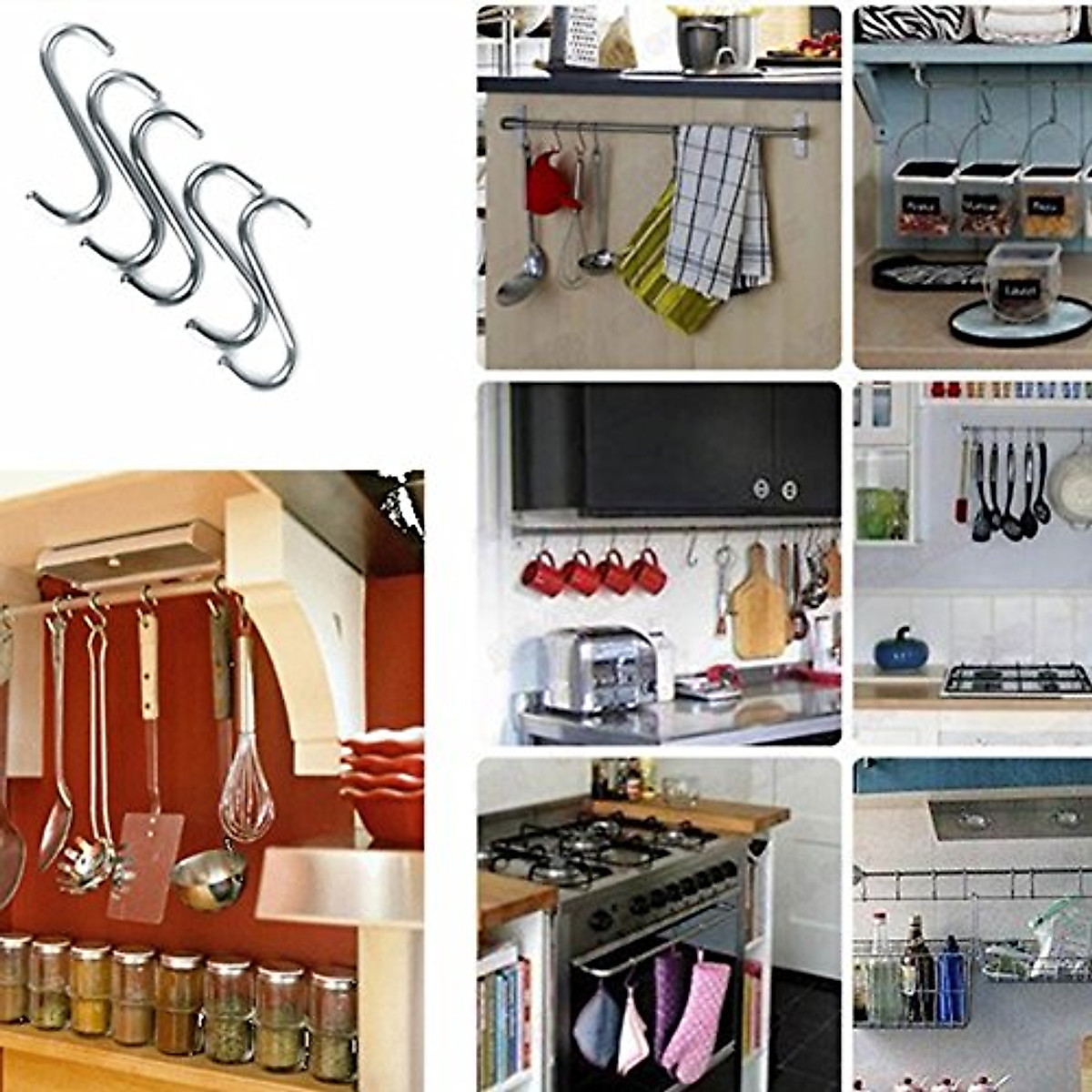 S Hooks 2 Inch S Shaped Utility Hooks, Topick 30 Pack Hanging Hooks Stainless Steel Metal Hanger Heavy Duty Hooks, Storage Holders for Kitchen, Work Shop, Bathroom, Plants, Office, Garden (2in Bold)