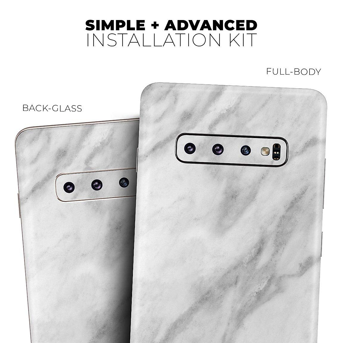 DesignSkinz White Marble Surface Protective Vinyl Decal Wrap Skin Cover Compatible with The Samsung Galaxy S20 (Screen Trim & Back Glass Skin)