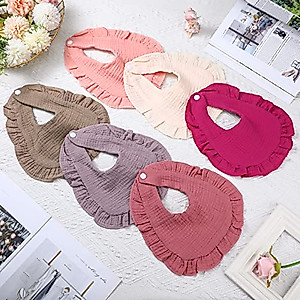 10 Pcs Baby Muslin Bibs Drool Bandana Soft Adjustable Baby Cotton Bibs for Newborn Baby Girl Boy Toddlers Infants Teething (Retro Colors)