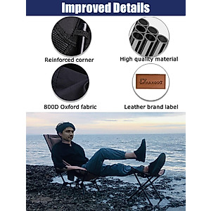 DRAXDOG Oversize Camping Chair, Minimalist Style, Carbon Steel Frame, Black, Large, Adult, Outdoor, 5.5 lbs, 330 lbs Max Weight, Foldable, Easy Setup, Practical, Comfortable, Versatile Uses