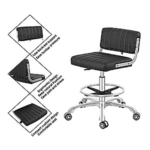Nazalus Rolling Swivel Drafting Chair Adjustable Heavy Duty (400lbs) Lumbar Support Task Chair for Home Desk Studio Design Lab(Normal)